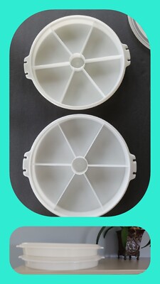 2 Tupperware 405 Six Slot Section White Party Trays With 224 Tupper ...