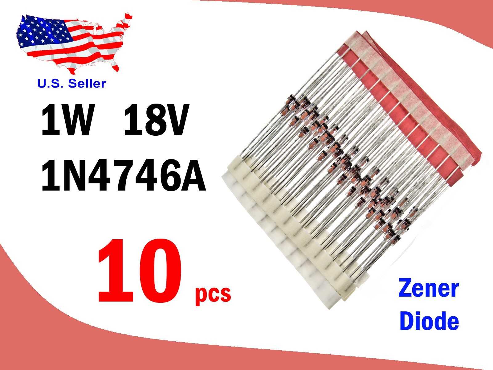 1W 18V ZENER DIODE 1N4746A (10 pcs) - Free & Fast shipping | eBay