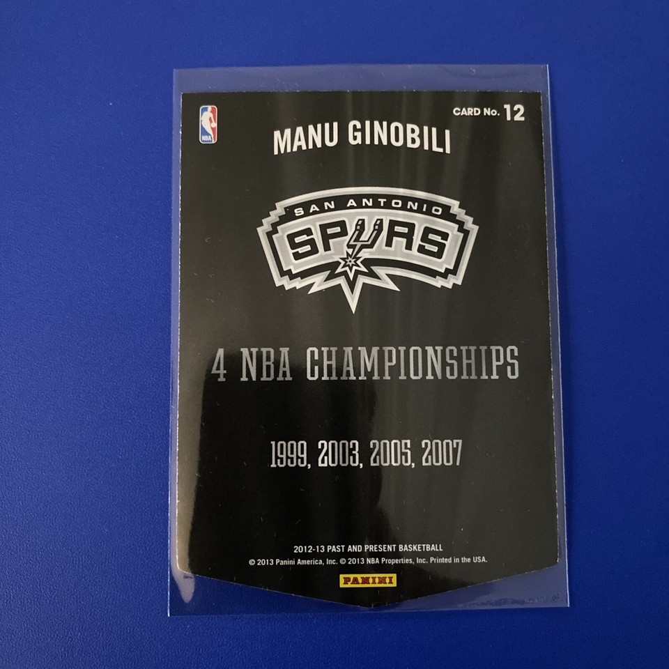 2012-13 Panini Past & Present Winning Touch Banners Manu Ginobili #12 ...