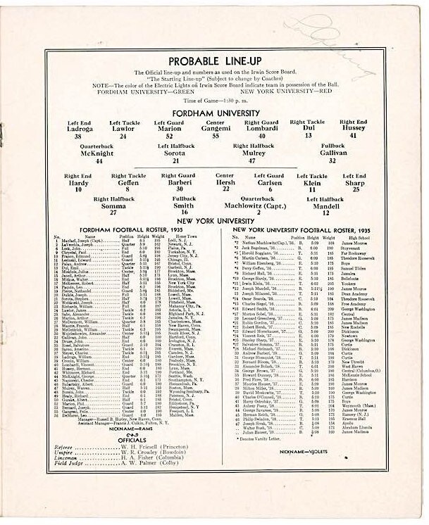 LOU GEHRIG SIGNED AUTO FORDHAM FOOTBALL PROGRAM & TICKET W/BABE RUTH ...