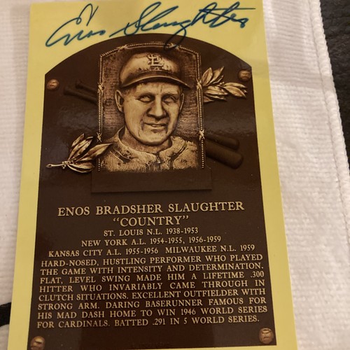 SIGNED ENOS SLAUGHTER HOF PLAQUE POSTCARD~ST LOUIS CARDINALS | eBay