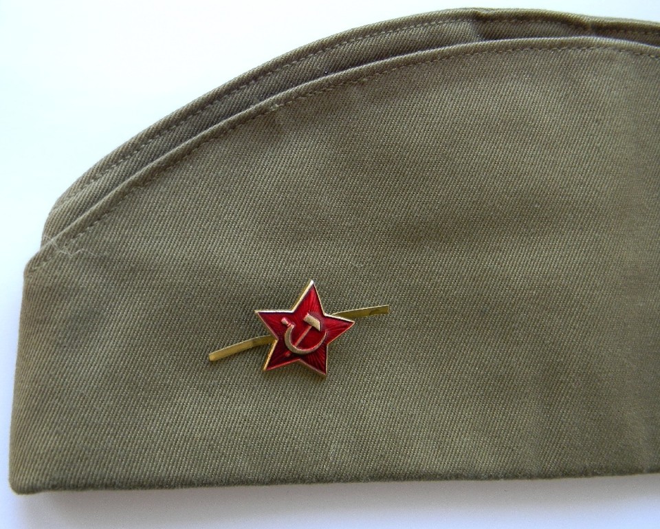 PILOTKA Genuine Soviet Army Soldier Uniform Hat USSR Garrison Cap ...