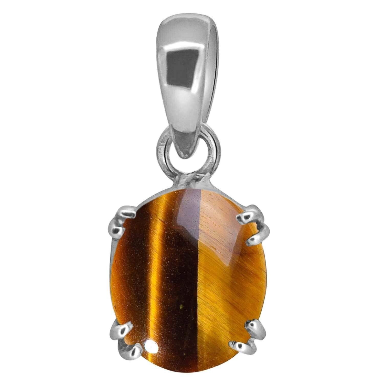 Tiger's Eye Stone Ashtadhatu Pendant 7.25 Ratti Rashi Ratna Natural and ...