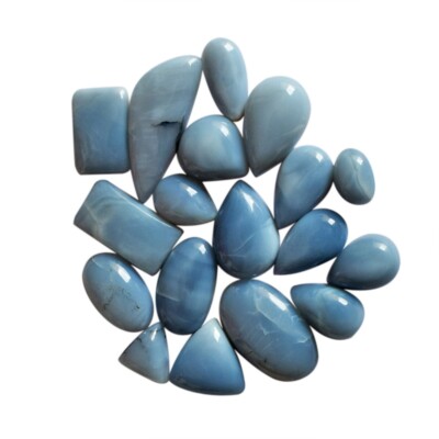 Genuine Blue Peruvian Opal Mix Shape 18 Pieces Lot Jewelry Making Loose ...