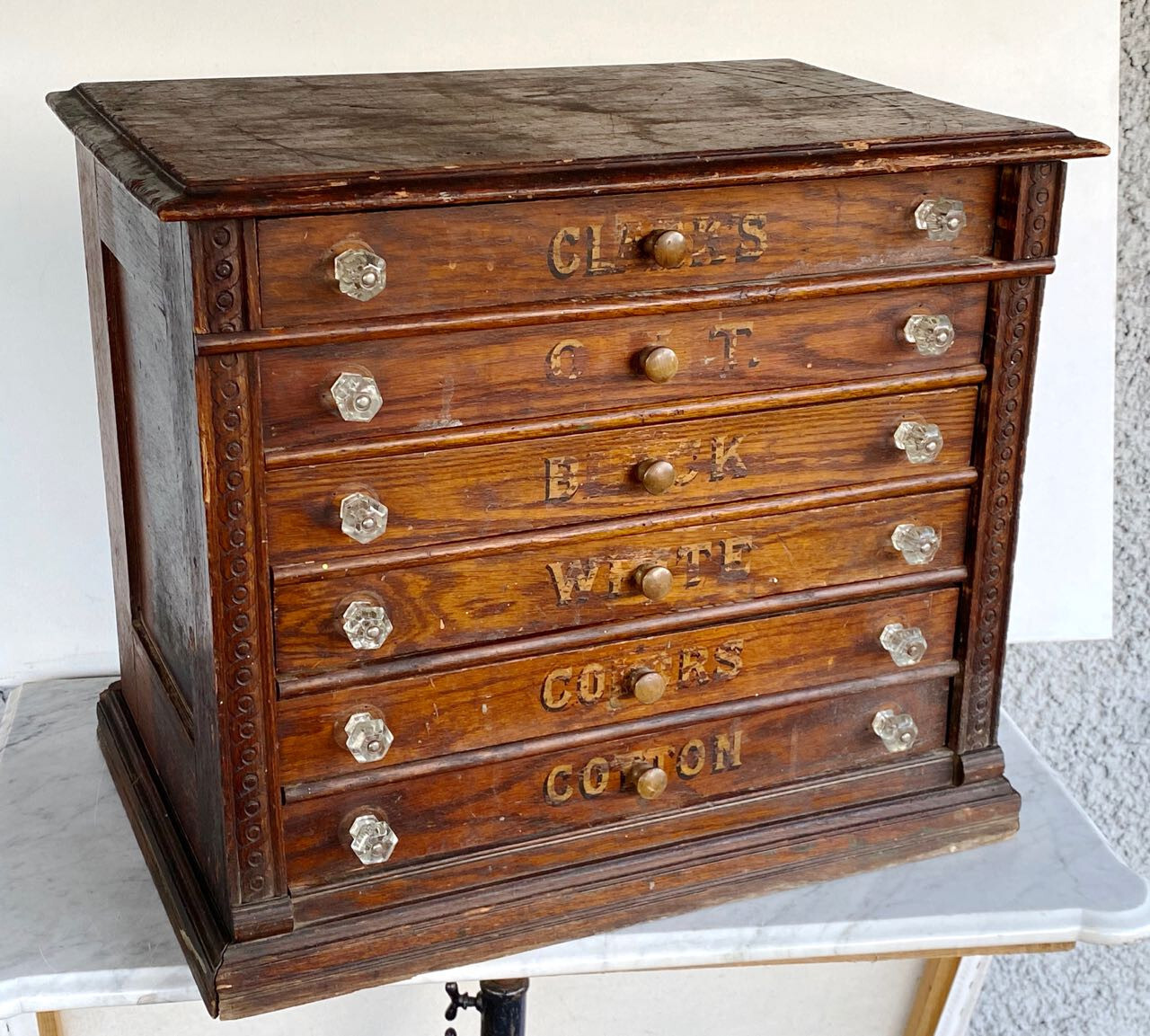 Antique CLARK’S O.N.T. 6 Drawer Spool Display Wood General Store ...