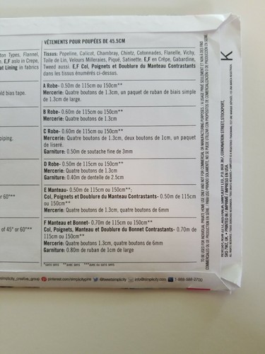 18" GIRL DOLL CLOTHES*DRESS*COAT American Made Simplicity Sewing ...