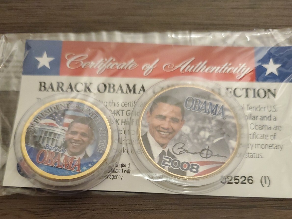 New England Mint Authentic Commemorative Barack Obama Coin Collection w ...