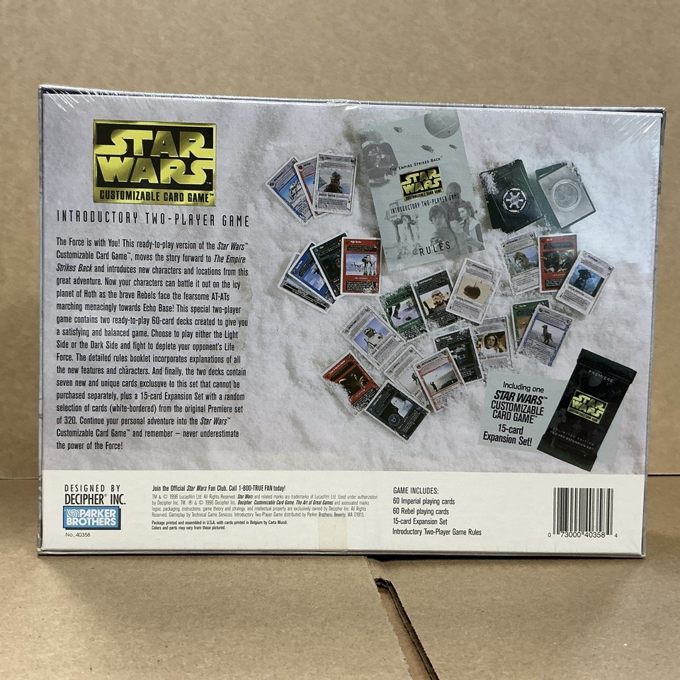 Star Wars The Empire Strikes Back Customizable Card Game 2-Player 1996 ...