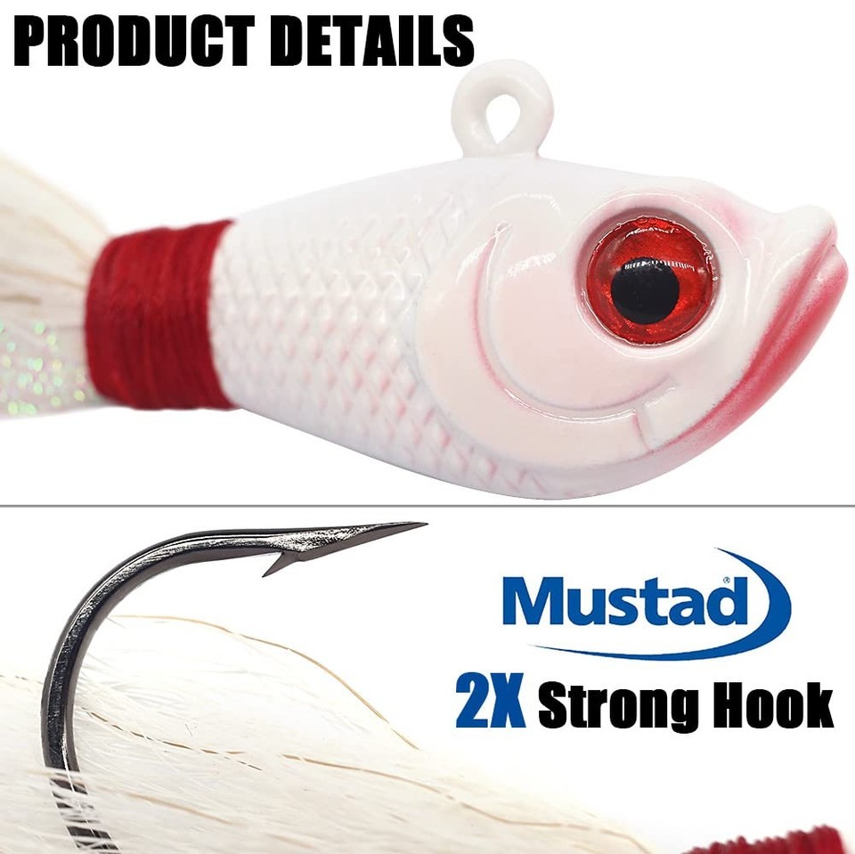 Bucktail-Jigs-Saltwater-Hair-Jigs-Head -Fishing-Lures-Assorted Kit | eBay