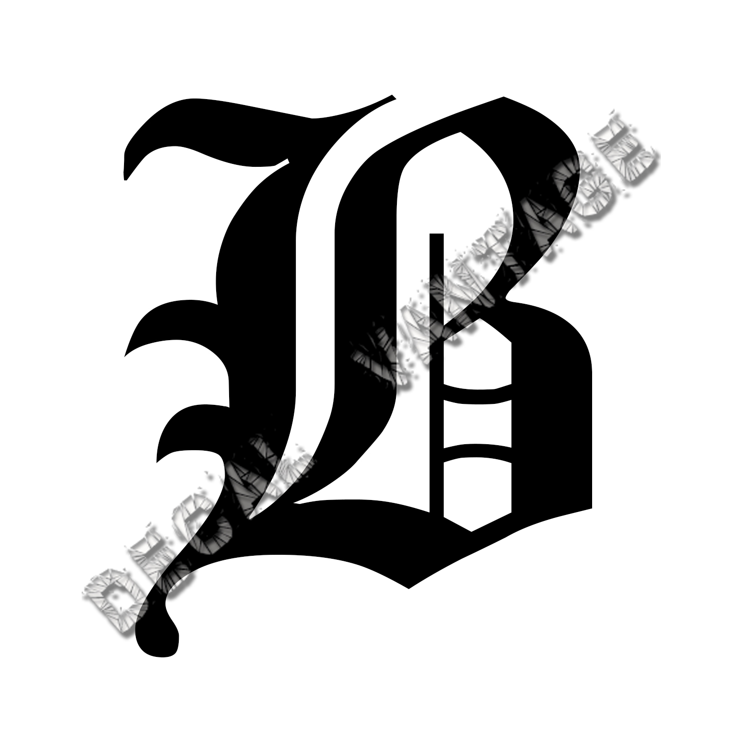 Old English B Letter Initial Vinyl Sticker Decal Font Diploma Choose ...