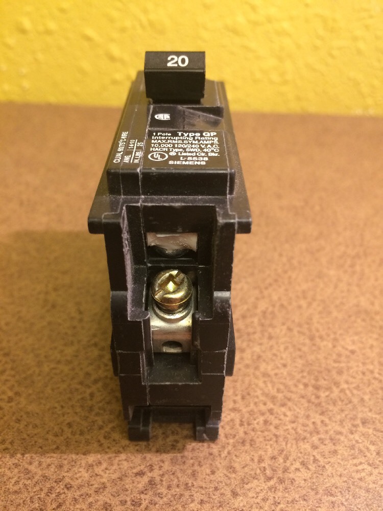 20A 1P SIEMENS CIRCUIT BREAKER 20 amp 1 pole Q120 QP 120/240V 60 hz L ...