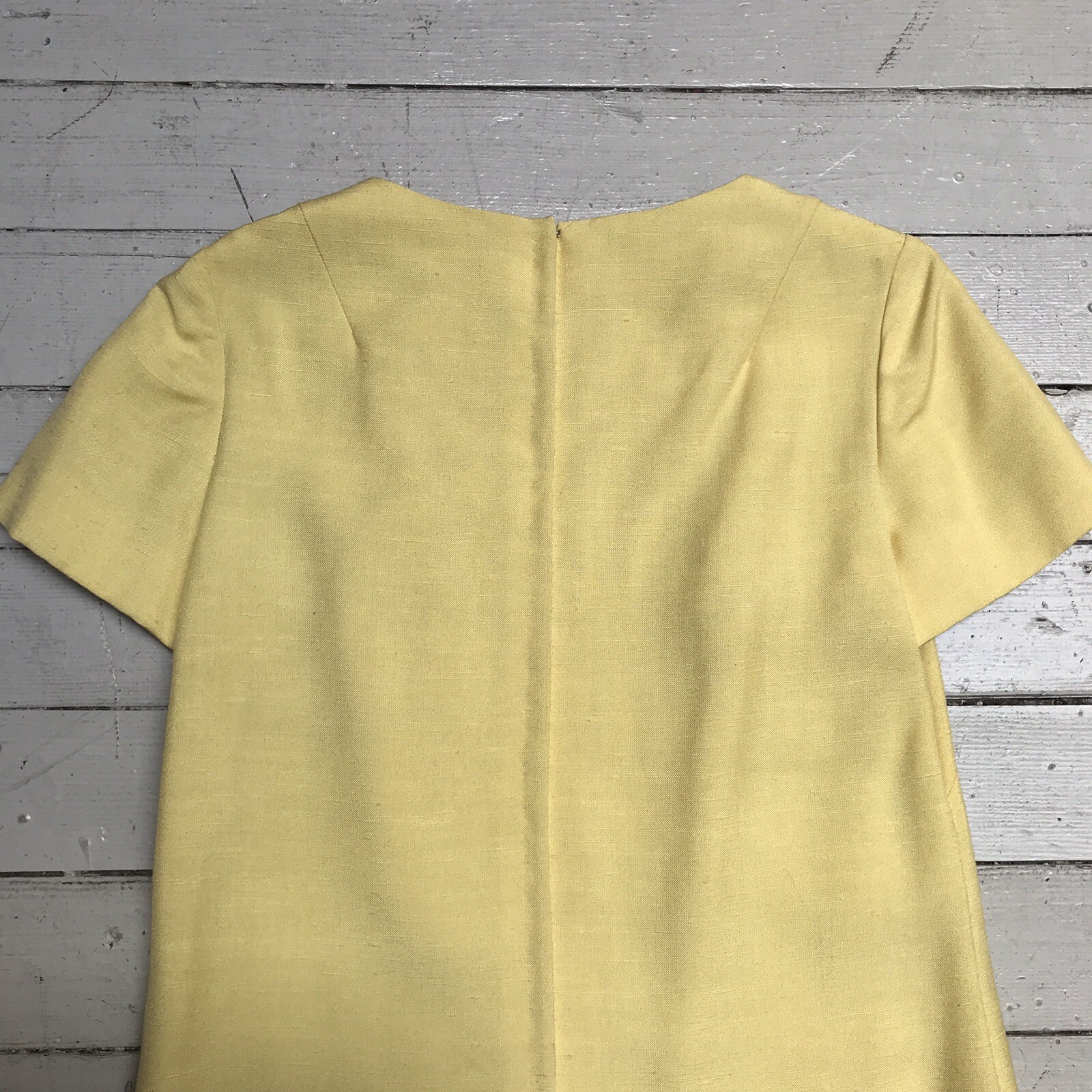 VTG 60s Yellow Shift Dress Mod Go Go Short Sleeve S/M | eBay