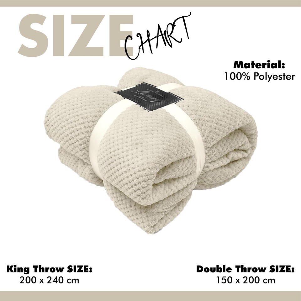 Luxury Popcorn Throws Double & King Size Cuddly Cosy Warm Blanket For ...
