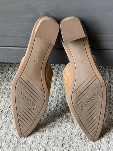 Splendid Womens Light Brown Suede Mules Low 2 inch heel Size 8.5 | eBay