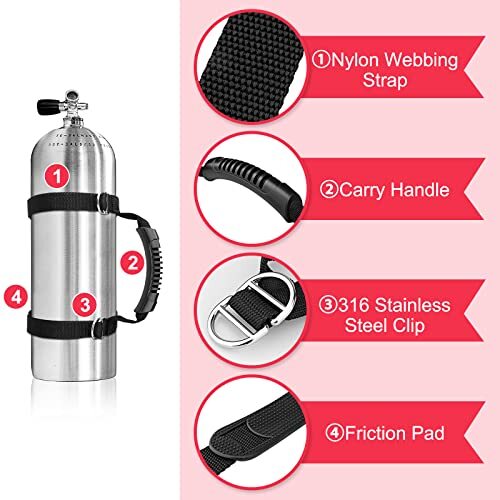Scuba Diving Tank Carrier Heavy-Duty Webbing 316 Stainless Steel ...