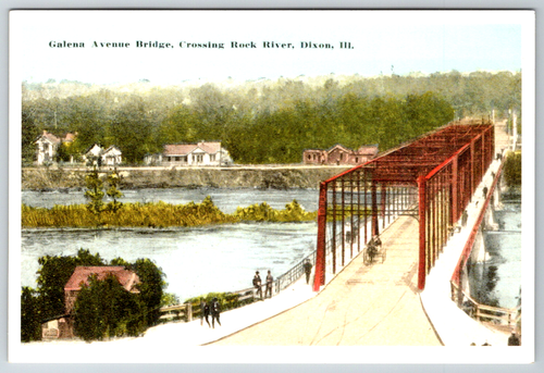 c1960s Galena Avenue Bridge Dixon Illinois Vintage Postcard Continental ...