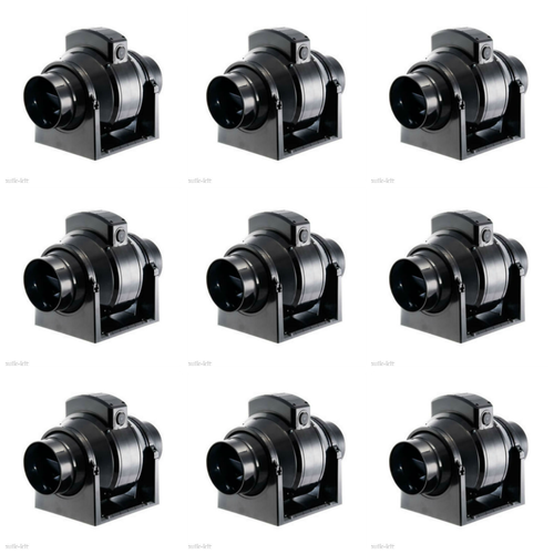 9 x Manrose MF100T Mixed Flow In-Line Extractor Fans with Timer 100mm ...