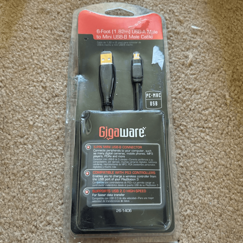 Gigaware 6-Foot USB-A Male To Mini USB-B Male Cable *New* | eBay