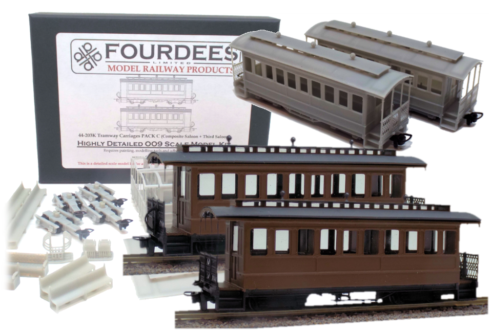 Fourdees Ltd Freelance Tramway Balcony Bogie Carriages 009 / OO9 Scale ...