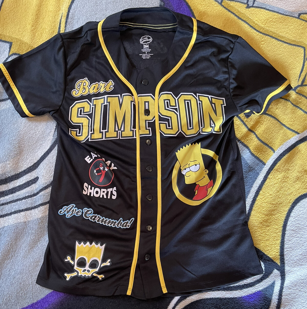 The Simpsons Black Gold Bart Simpson #89 Baseball Jersey Shirt Eat My ...