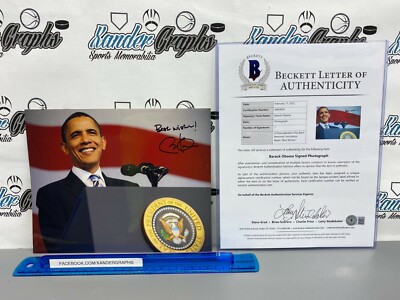 BARACK OBAMA PRESIDENT 44TH SIGNED AUTOGRAPHED 8x10 PHOTO-BECKETT BAS ...