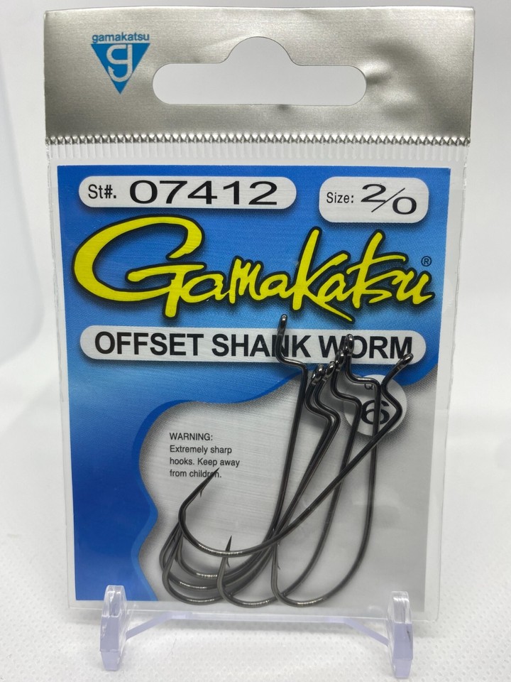 gamakatsu offset shank worm hook Pick SZ 007414 07411 07412 07415 07115 ...