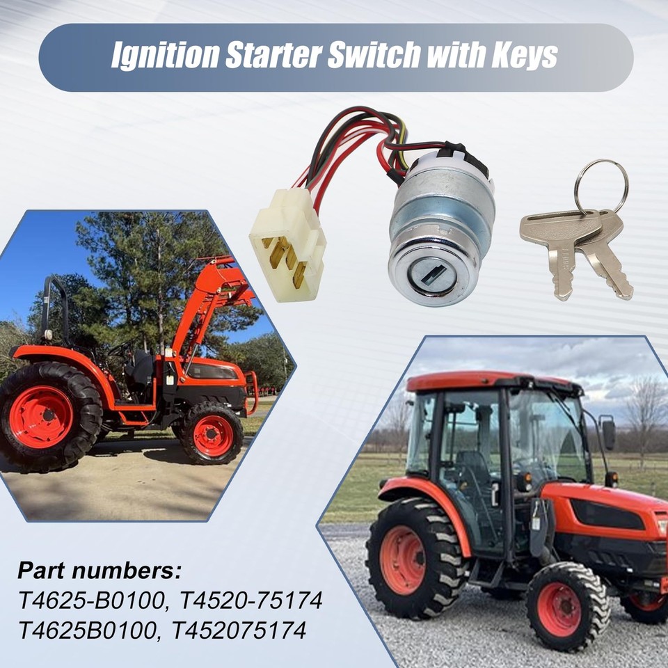 NEW For KIOTI CK DK DS RX Tractors Ignition Starter Switch W/Keys T4625 ...
