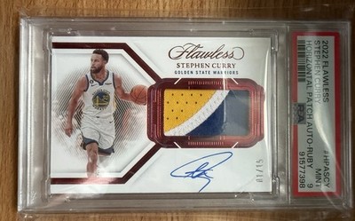 STEPHEN CURRY 2022 FLAWLESS PATCH AUTO RUBY #1/15 PSA 9 Finals MVP ...