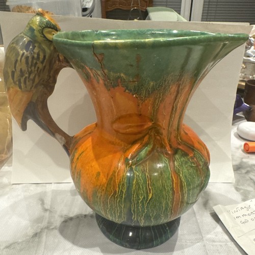 Wade Heath ORCADIA Art Deco Jug Pitcher -Orange Yellow Brown Stripes ...