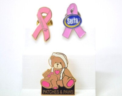 Charity Cause Pin Lot Random Pink Enamel Lapel Awareness Serta Astra ...