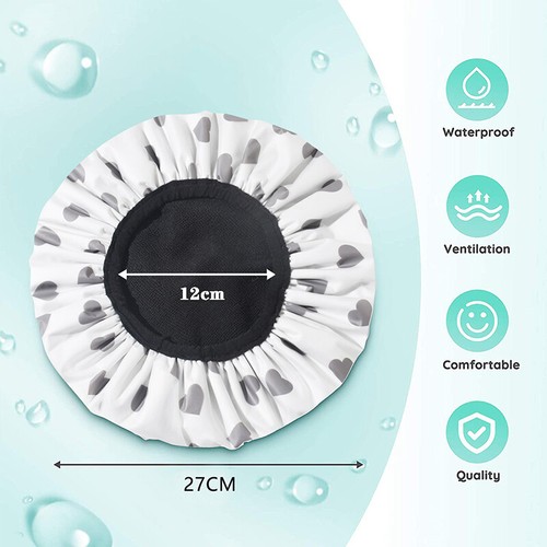 Shower Cap Terry Cloth Lined EVA Exterior Reusable Triple Layer ...