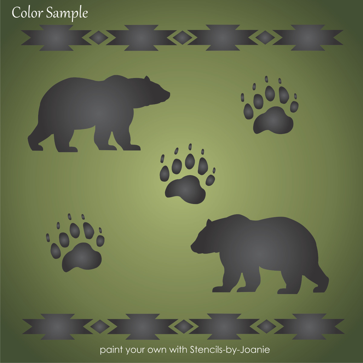 Grizzly Bear Paw Print Stencil