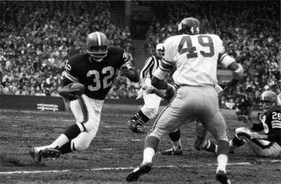 Football Cleveland Browns Jim Brown Vs New York Giants 1961 1 Old Photo ...