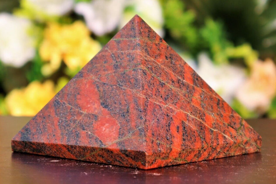 100MM Red Unakite Crystal Pyramid Chakra Balance Healing Pyramid ...