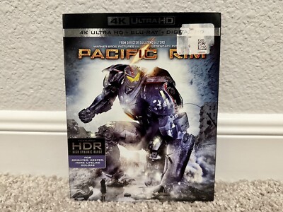 Pacific Rim 4K UHD Ultra HD + Blu-Ray w/ OOP Slipcover Kaiju Guillermo ...