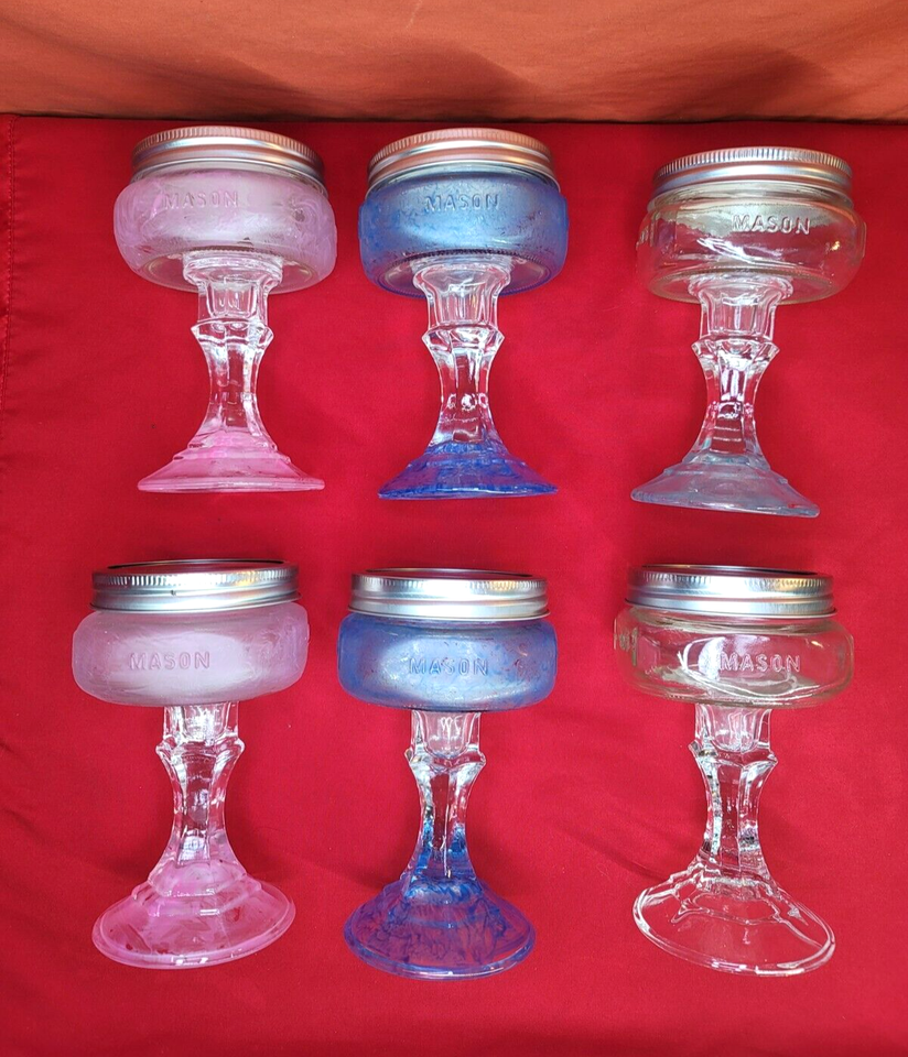 Mason Cocktail Redneck Drink Glass Hand Painted Jar Stemmed Choice of 3 ...