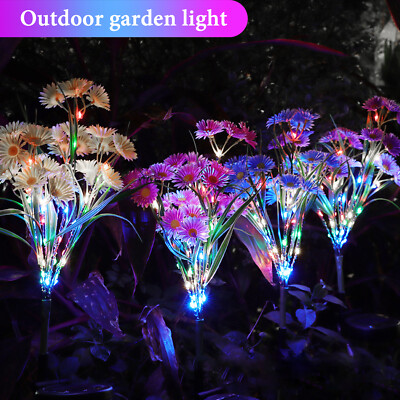 Solar Garden Flower Light LED Daisy Lamp Outdoor Patio Yard Stake Lamp ...