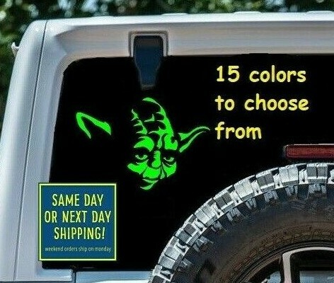 7 Sizes Alien Yoda Car Window Decal Sticker Macbook Laptop Tablet Wall ...