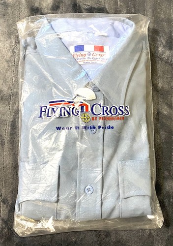 Flying Cross Police Shirt Blue Long Sleeve Size 36/37 18.0 New With ...