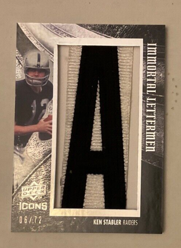 KEN STABLER RAIDERS 2008 UD Icons Lettermen “A” 6/72 | eBay