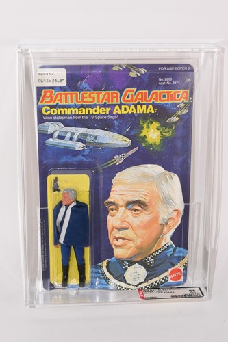 VINTAGE AFA 85 1978 Mattel Battlestar Galactica Commander Adama Moc ...