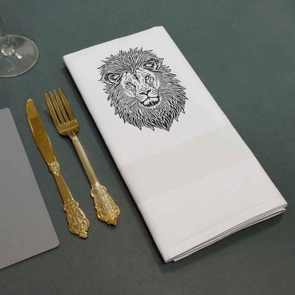 'Proud Lion Face' Cotton Napkin / Dinner Cloth (NK00034218) | eBay
