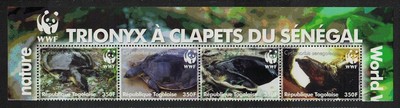 Togo WWF Senegal Flapshell Turtle Top Strip of 4v WWF Logo 2006 MNH ...