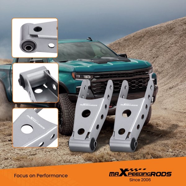 Rear 2"-3"Drop Shackles Lowering Kit for Chevrolet Silverado Sierra ...