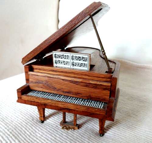 Vintage Nocturne Oak Wood Grain Grand Piano Music Box made in USA | eBay