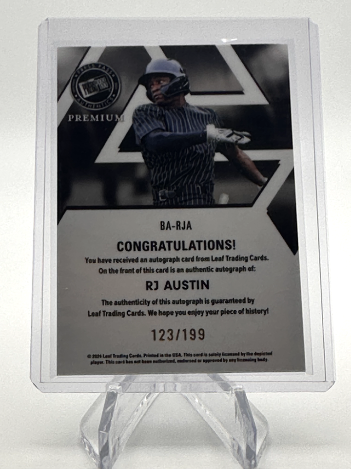 RJ AUSTIN 2024 LEAF PRESS PASS PREMIUM AUTOGRAPH /199 VANDERBILT | eBay
