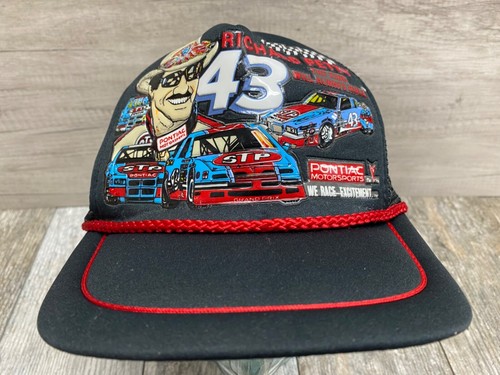 Vintage Richard Petty STP 43 Racing Black Snapback Hat Kandi Tops ...