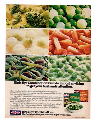 Vintage 1970s mag print ad BIRDS EYE Vegetables Frozen food kitchen ...