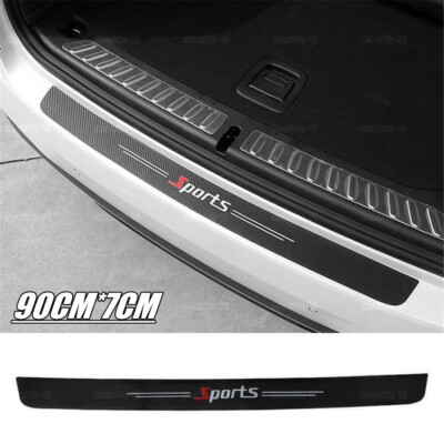 Carbon Fiber Car Rear Bumper Protector Trim Trunk Sill Guard Cover ...