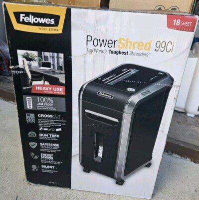 Fellowes ‎Powershred 99Ci 18-Sheet 100% Jam-Proof Crosscut Paper ...